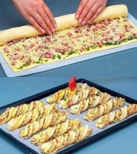 Cheesy Ham Twist Rolls – Cook With Fun